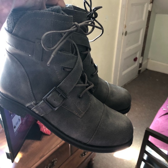 Shoes | Gray Combat Boots | Poshmark